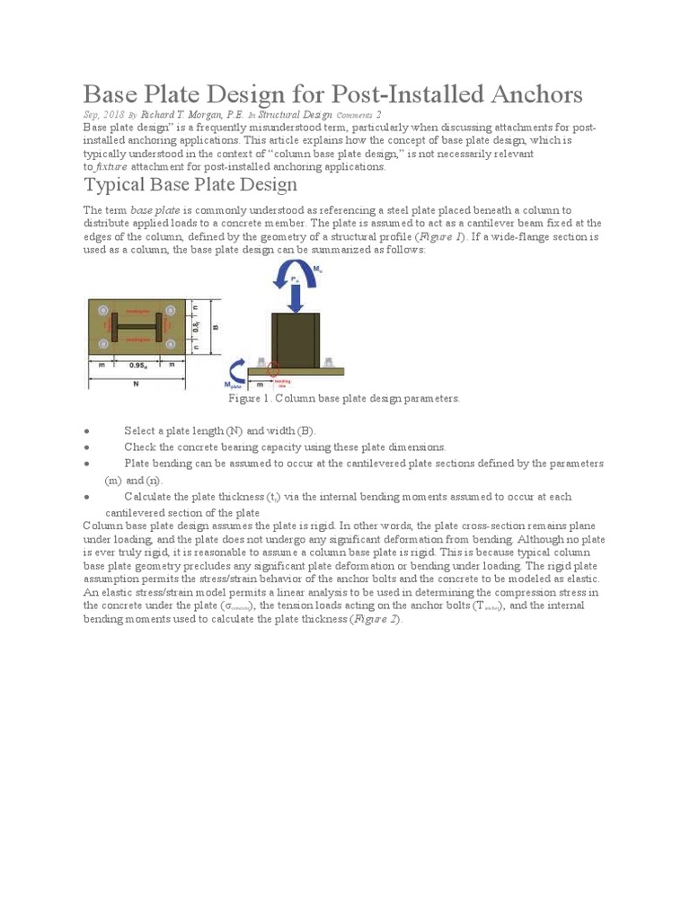 Base Plate Design For Post | PDF | Bending | Strength Of Materials