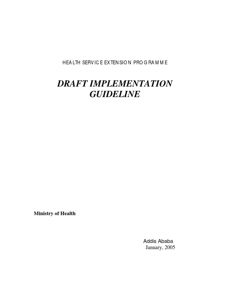 Draft Implementation Guideline: Health Service Extension Programme ...