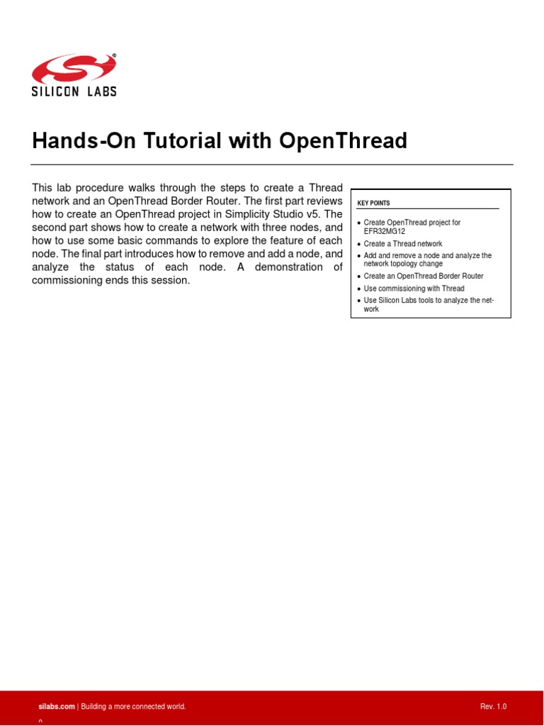 Hands-On Tutorial With Openthread: Key Points | PDF | Network Topology ...