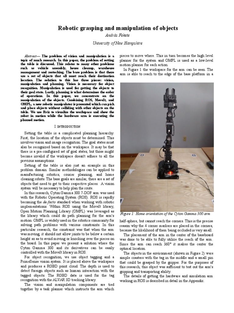 Robotic Grasping and Manipulation of Objects: András Fekete University ...