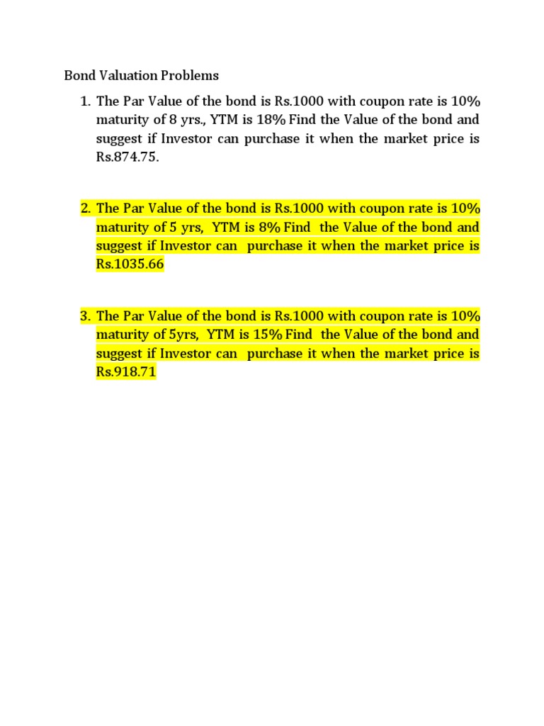 Bond Valuation | PDF | Bond Duration | Bonds (Finance)