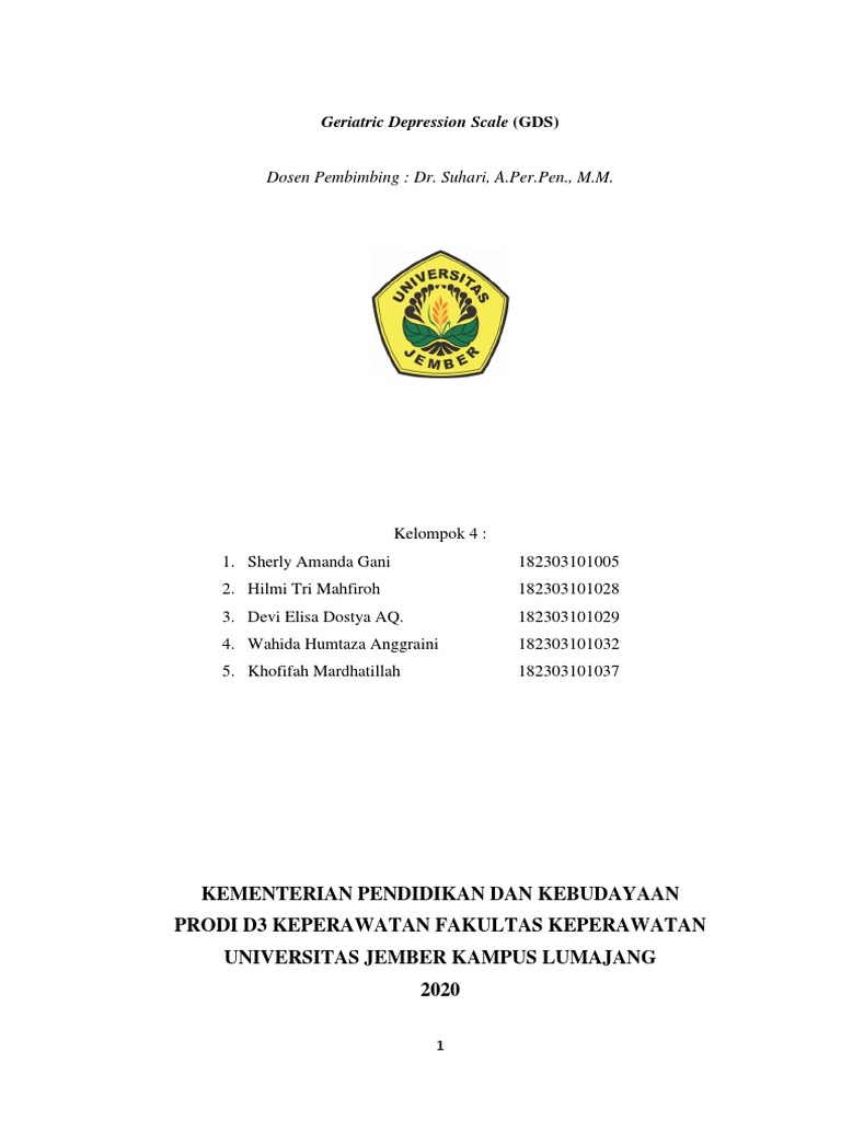 Geriatric Depression Scale GDS | PDF | Karier & Perkembangan | Gaya Hidup