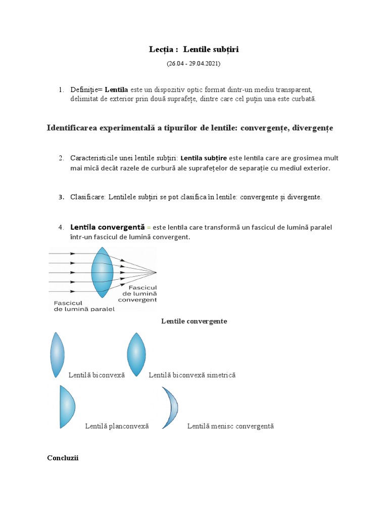 Lentile Subțiri | PDF