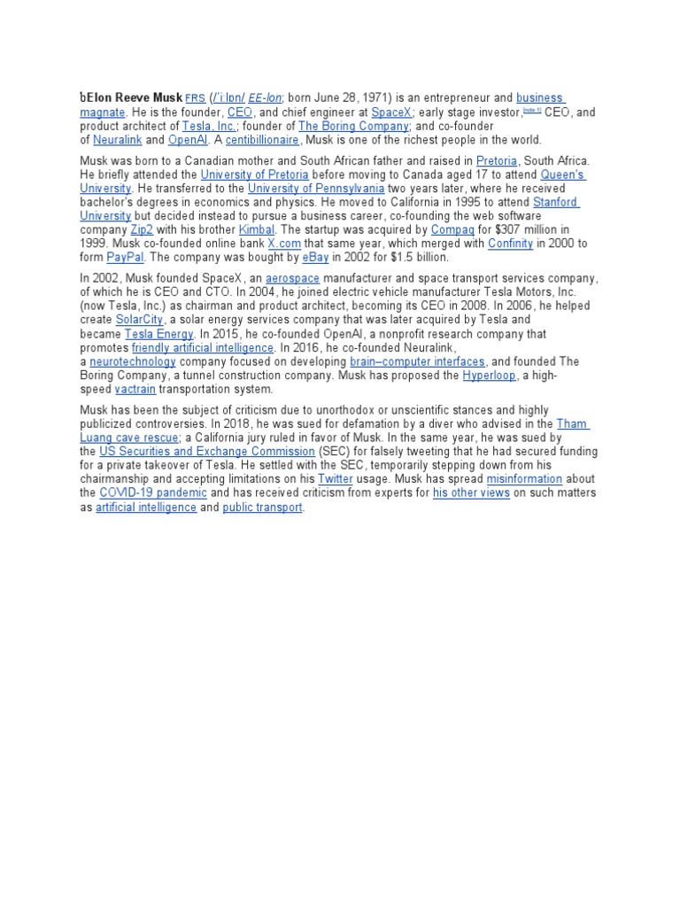 Elon Reeve Musk: (Note 1) | PDF | Solar City | Elon Musk