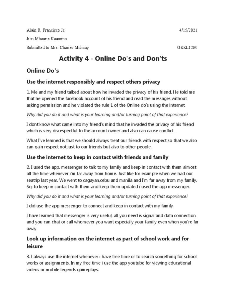Online Safety: Student Guidelines | PDF | Computer Virus | Facebook