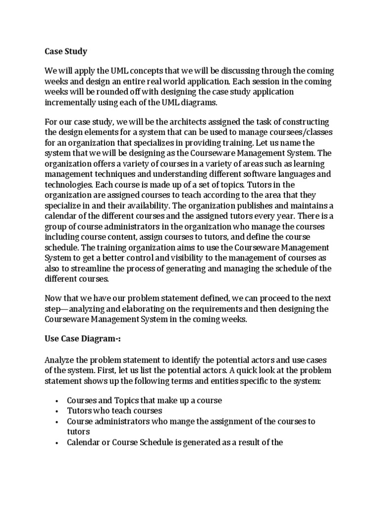 Class Diagram Case Study | PDF | Class (Computer Programming ...