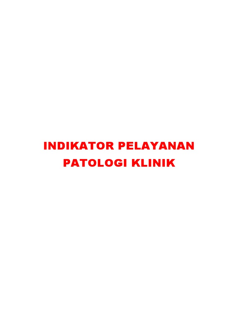 Form Indikator Instalasi Lab Patologi Klinik Fix | PDF