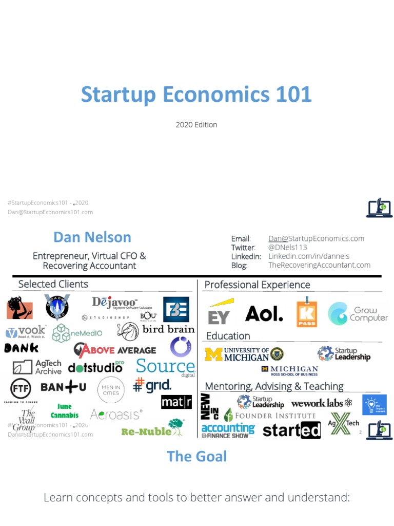 Startup Economics 101: 2020 Guide | PDF | Revenue | Bookkeeping