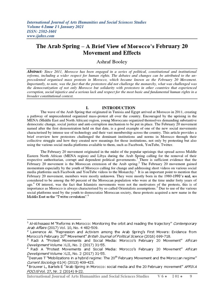 The Arab Spring - A Brief View of Morocco's February 20 Movement and ...