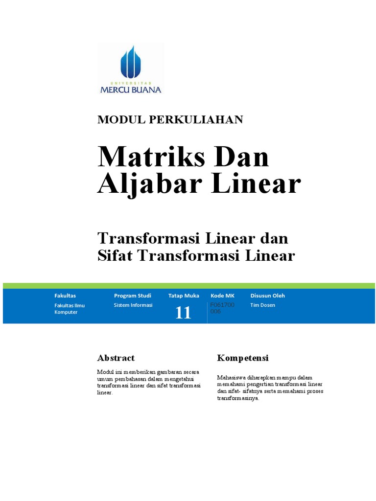 Modul-11-Transformasi-Linear | PDF