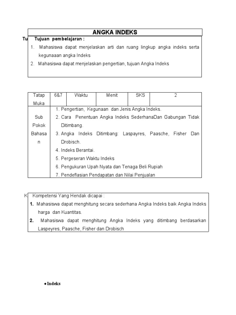 Modul Angka Indeks | PDF