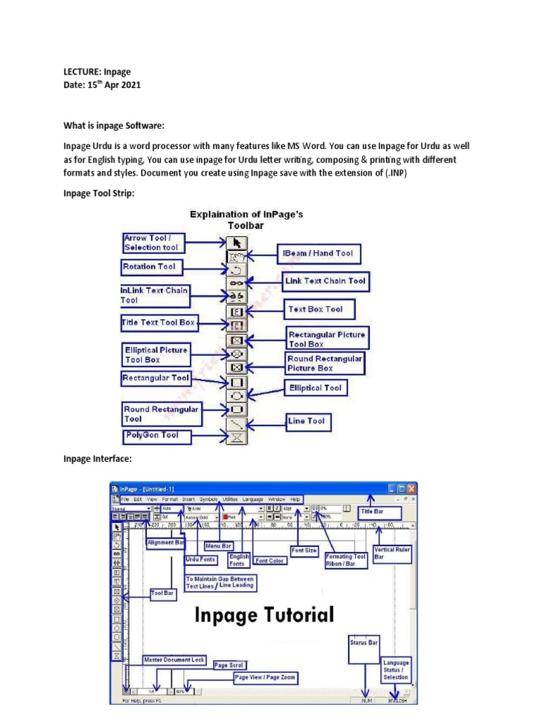 LECTURE: Inpage Date: 15 Apr 2021 | PDF | Computers