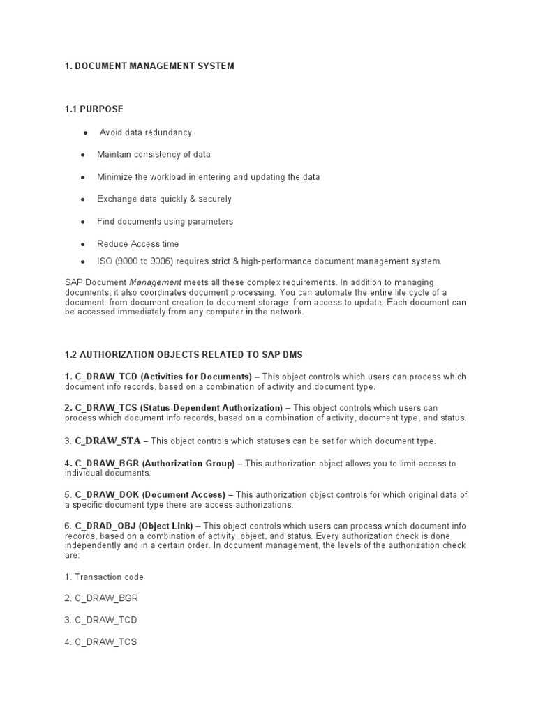 SAP DMS: Overview and Key Functions | PDF | Object (Computer Science ...