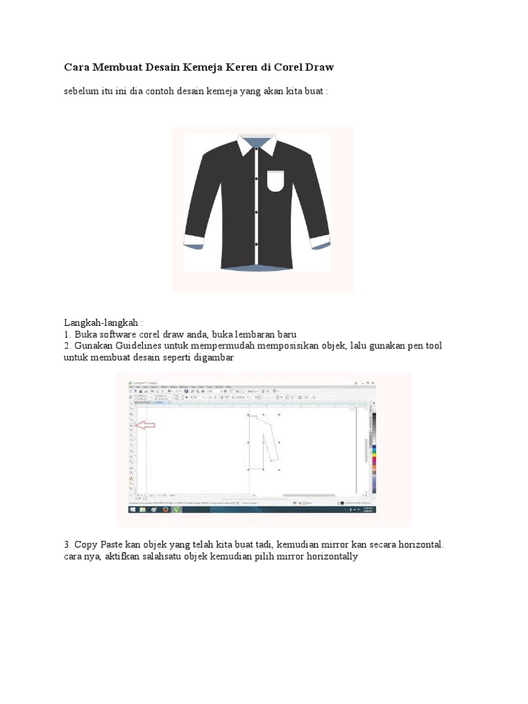 Cara Membuat Desain Kemeja Keren Di Corel Draw | PDF