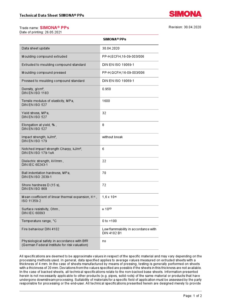 Pps Data Sheet | PDF | Hardness | Yield (Engineering)