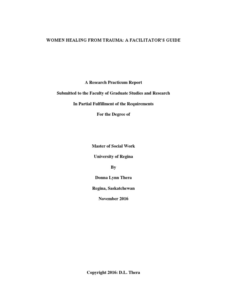 Women Healing From Trauma | PDF | Complex Post Traumatic Stress ...