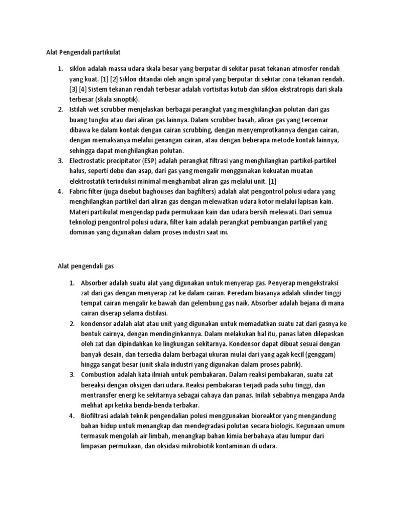 Alat Pengendali Partikulat | PDF | Sains & Matematika
