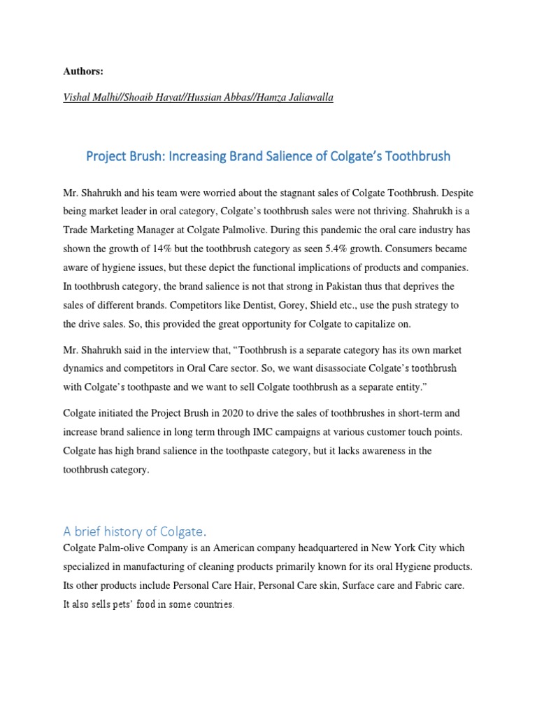 Colgate Case Study | PDF | Brand | Oral Hygiene
