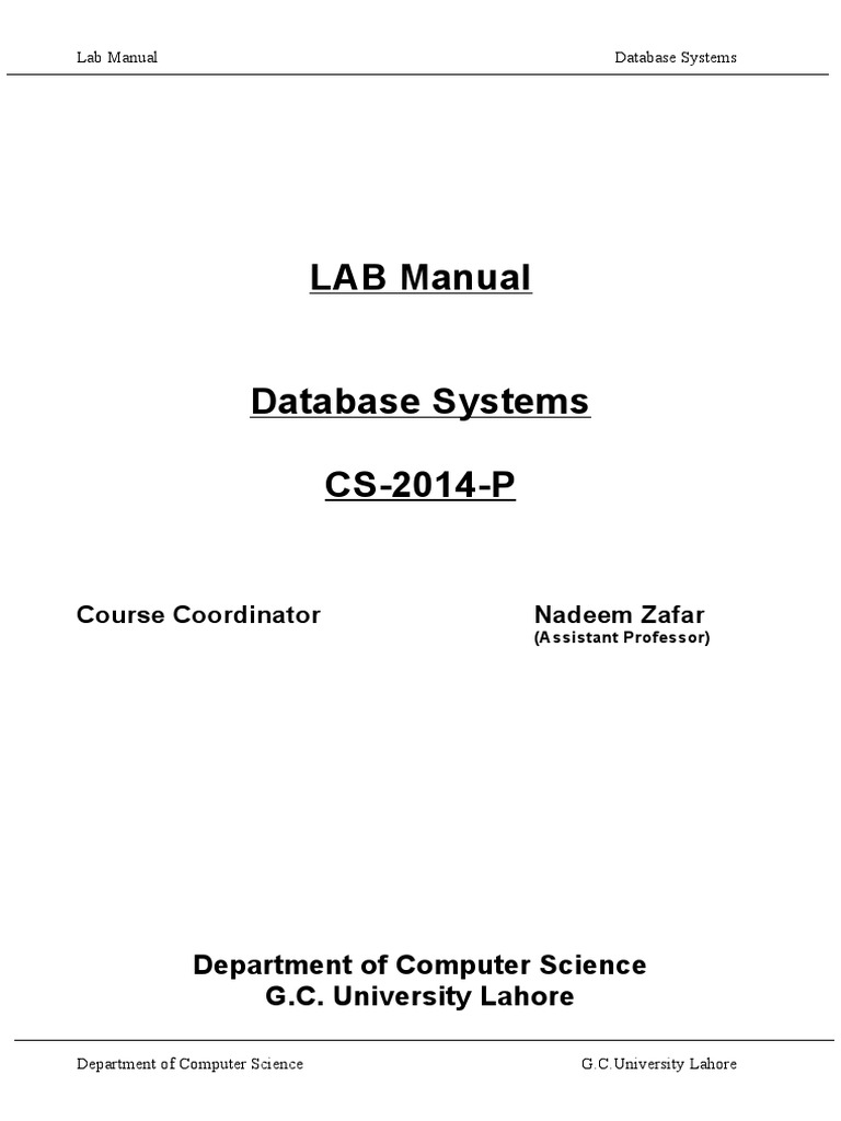 DBS LAB Manual Updated | PDF | Table (Database) | Databases