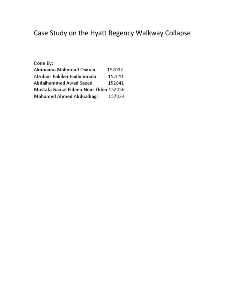 Hyatt Regency Walkway Collapse Analysis | PDF | Business | Science