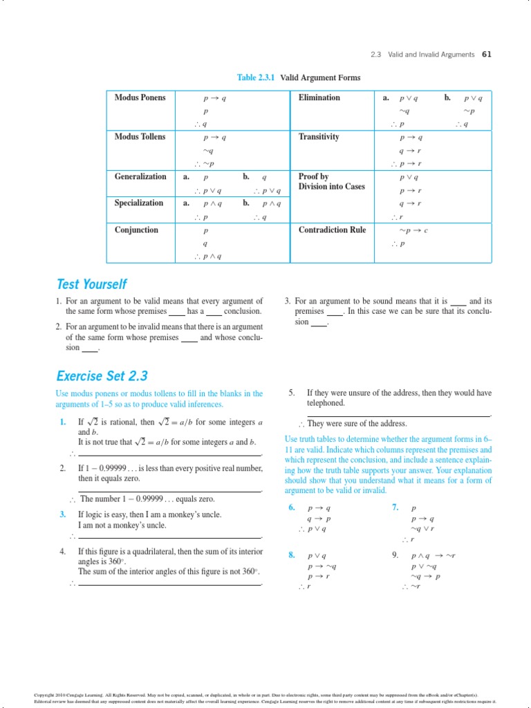 400 - Lecture 3 Problems | PDF | Argument | Syntax (Logic)