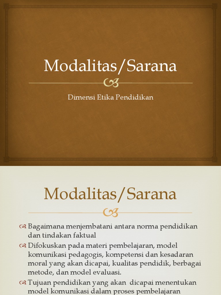 Modalitas Etika dalam Pendidikan | PDF