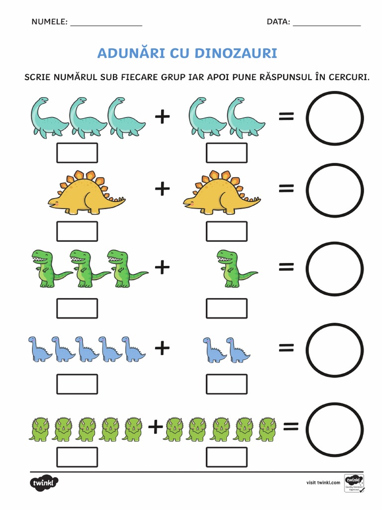 Adunari Cu Dinozauri Fisa de Activitate | PDF