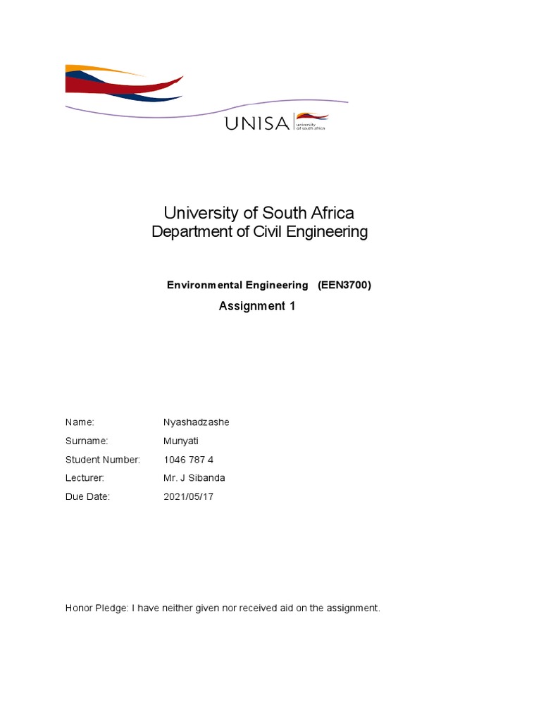 University of South Africa: Department of Civil Engineering | PDF
