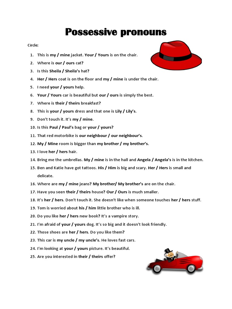 Possessive Adjectives and Pronouns 2 | PDF