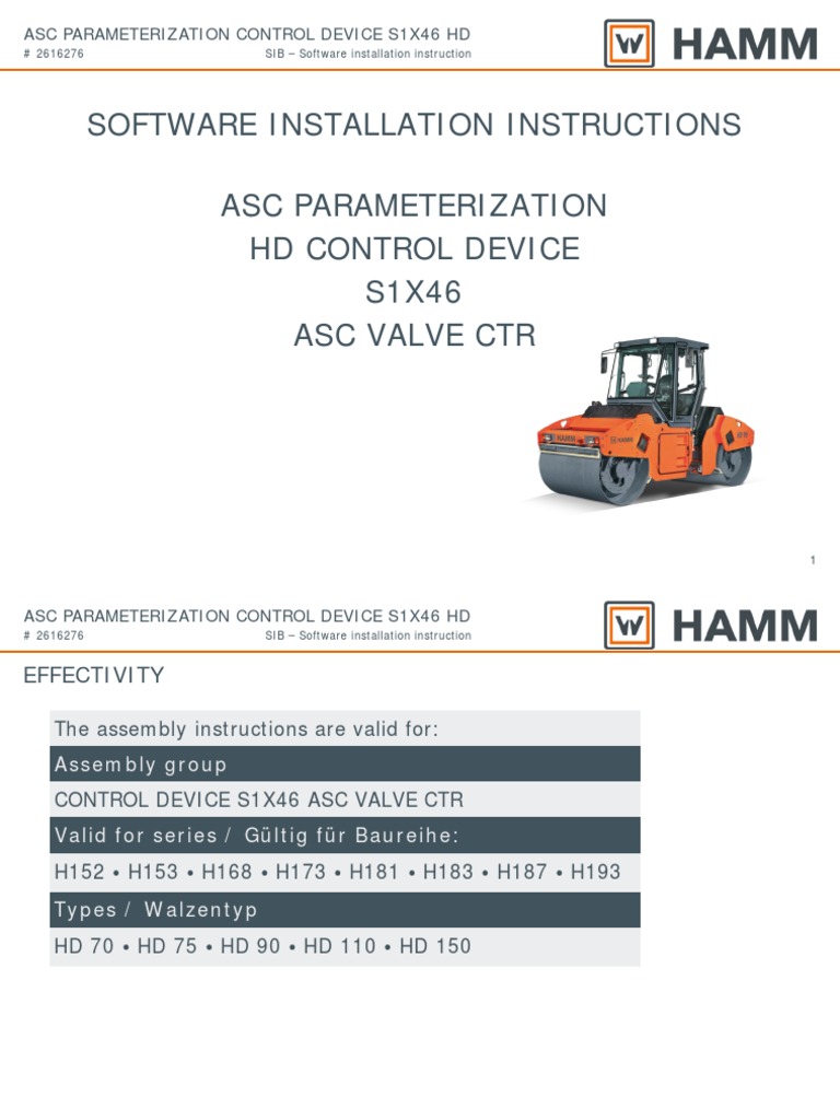 Software Installation Instructions Asc Parameterization HD Control ...