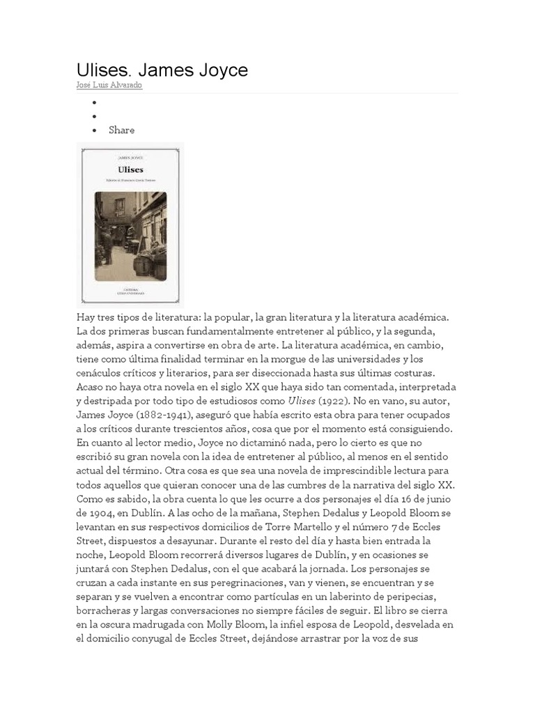 Ulises | PDF | Ulises (novela) | James Joyce