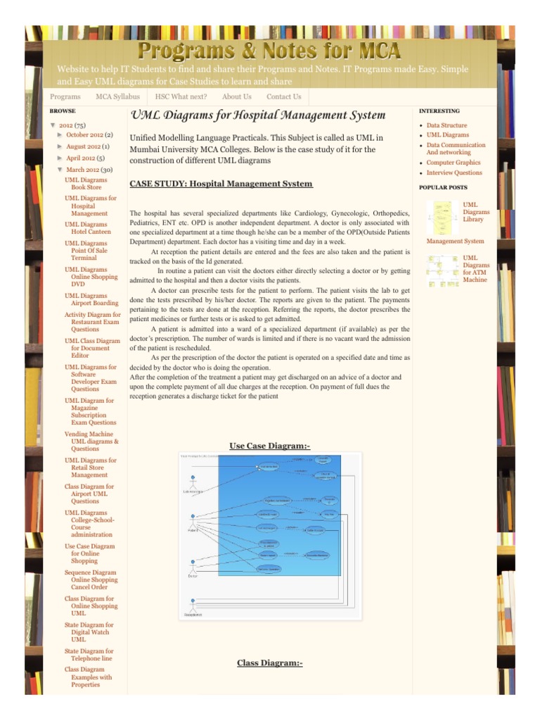 UML Diagrams for Hospital Management | PDF | Unified Modeling Language ...