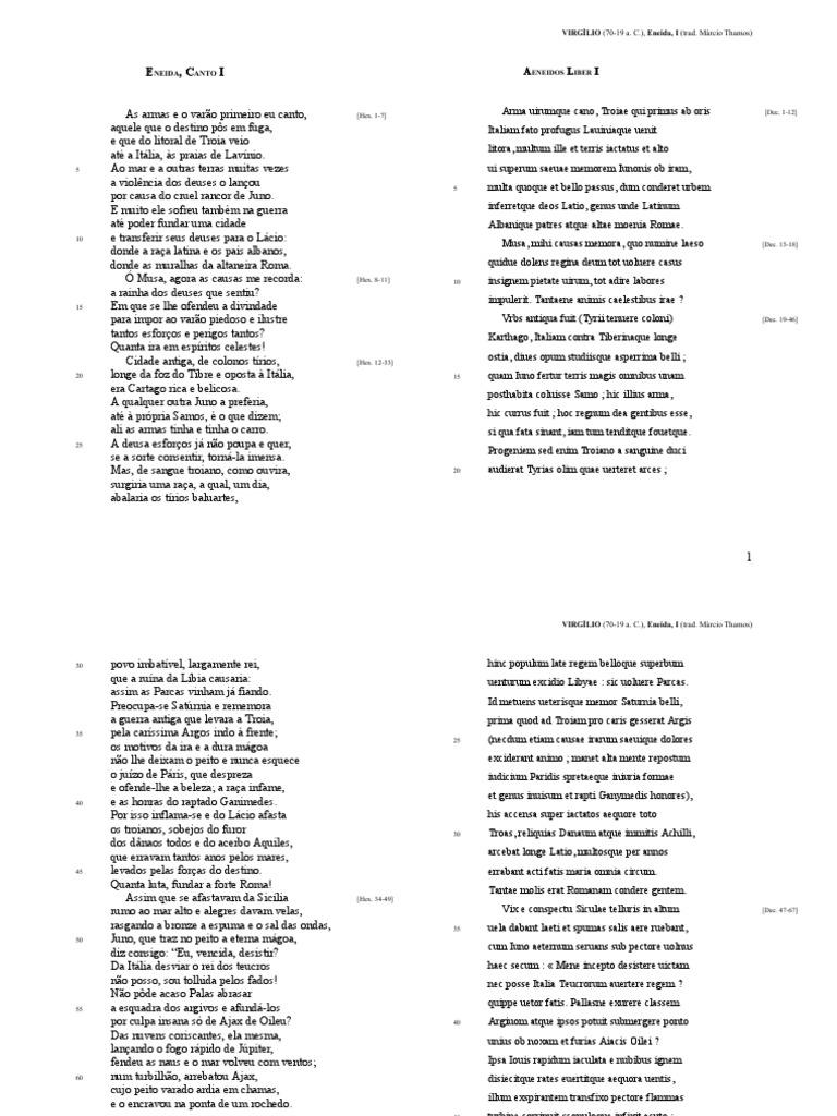 Eneida, I Trad-Latim 33págs | PDF | Eneida | Natureza
