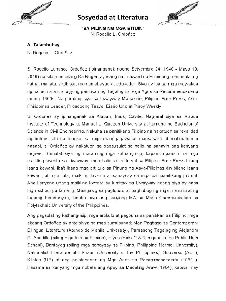 Sa Piling NG Mga Bituin | PDF