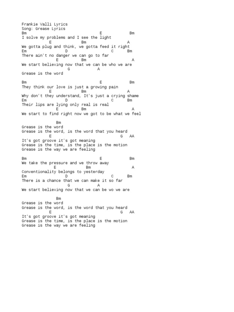 Grease is the Word: An Analysis of the Iconic Song from the Musical ...