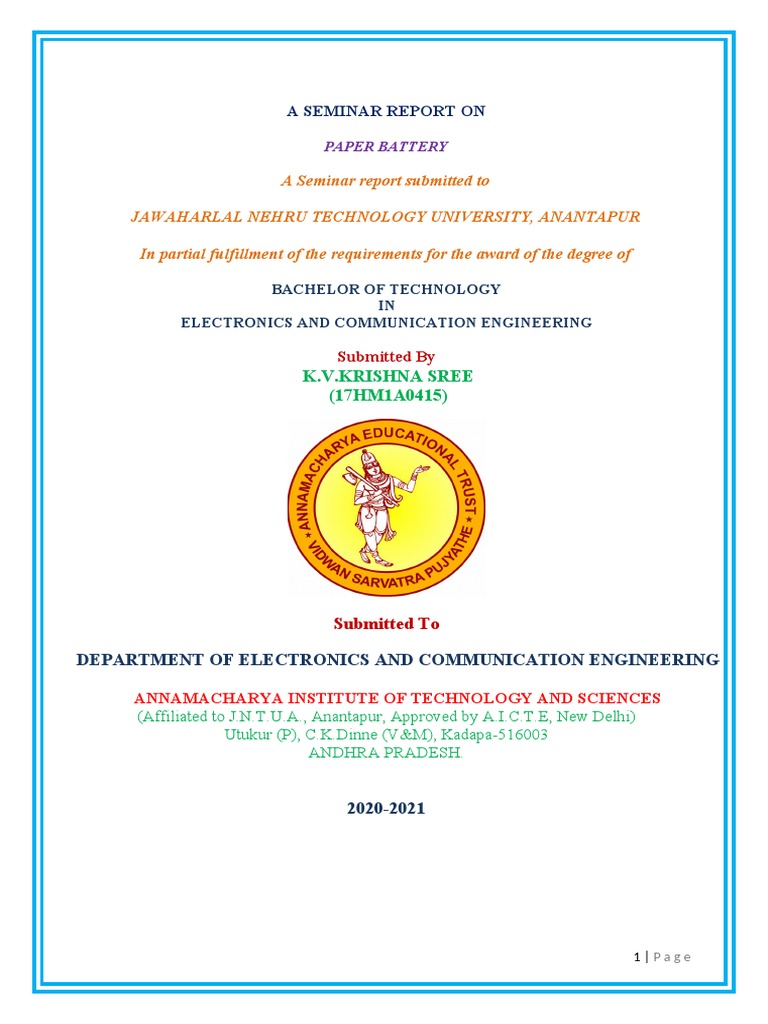 Mini Project of Paper Battery | PDF | Rechargeable Battery | Carbon ...