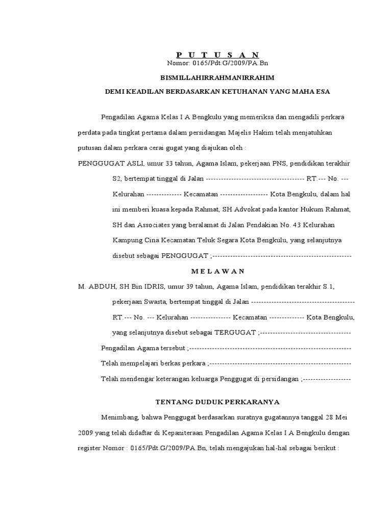 Contoh Surat Putusan | PDF