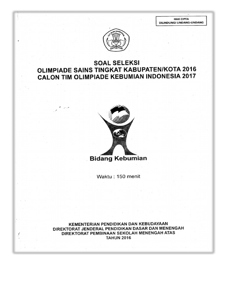 Soal OSK Kebumian SMA 2016 | PDF