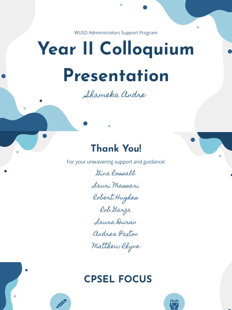 Year II Colloquium Presentation | PDF | Reading Comprehension | Teachers
