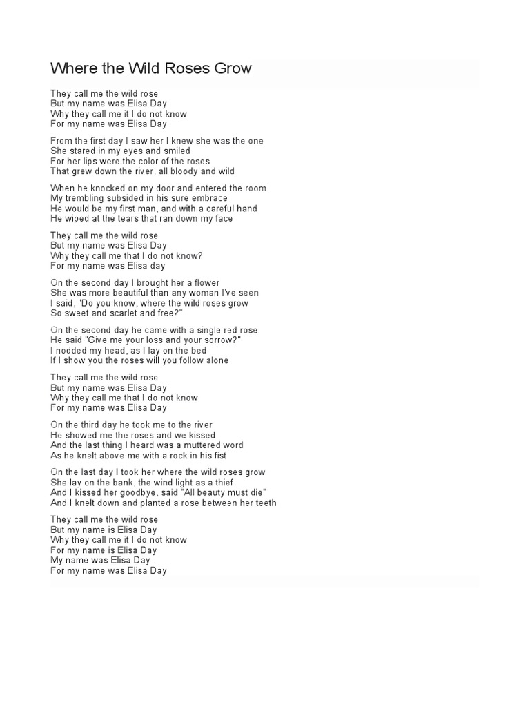 Where The Wild Roses Grow | PDF