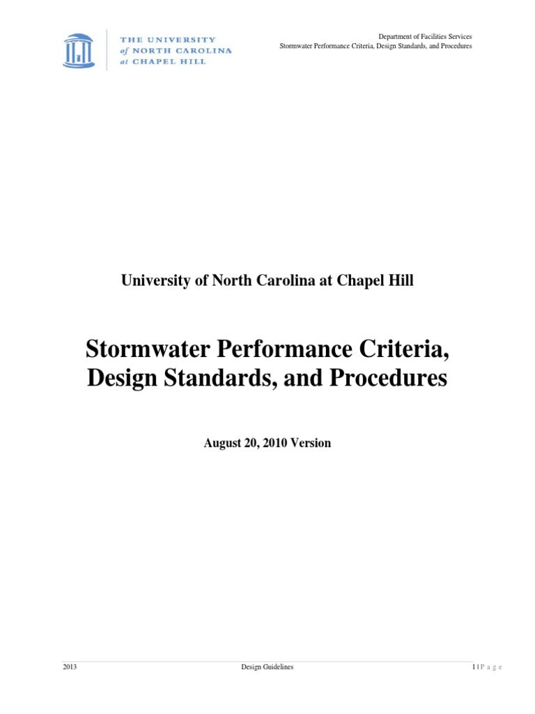 Stormwater Performance Criteria, Design Standards, and Procedures | PDF ...