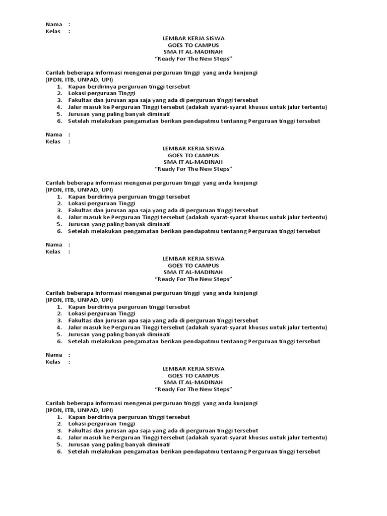 LKS GTC 1 Lembar | PDF