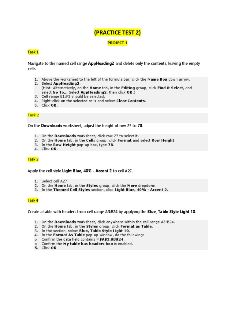 (Practice Test 2) : Task 1 | PDF | Computing | Software