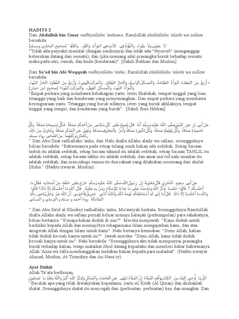Kumpulan Hadist Untuk Bantahan Fitnah Wahabi 2 | PDF