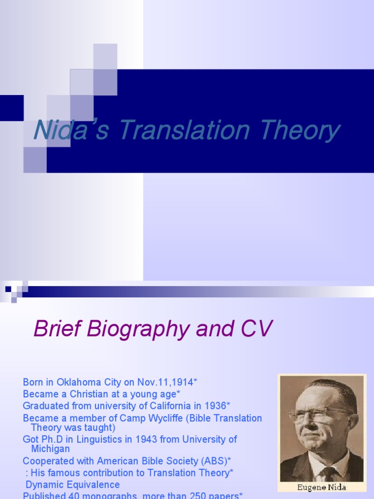 Nida's Translation Theory | PDF | Translations | Cognitive Science