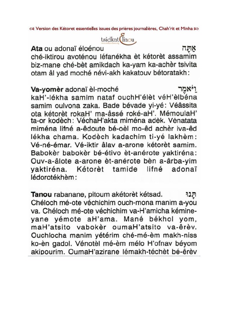 La Prière Du Ketoret | PDF