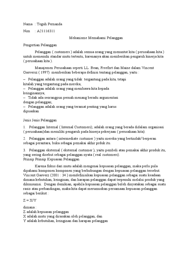 Konsep Memahami Pelanggan | PDF
