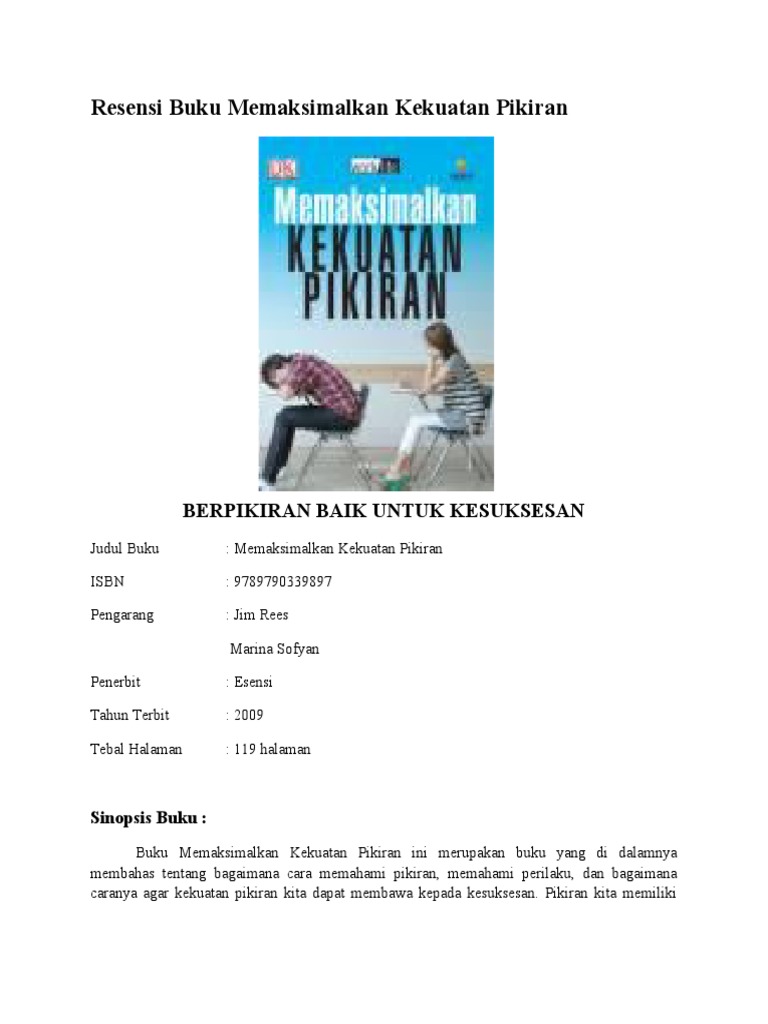 Resensi Buku Memaksimalkan Kekuatan Pikiran | PDF