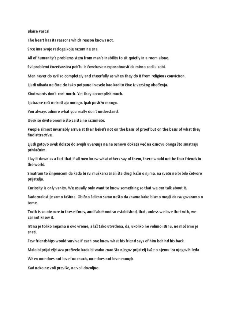 Blaise Pascal | PDF | Truth | Ethical Principles