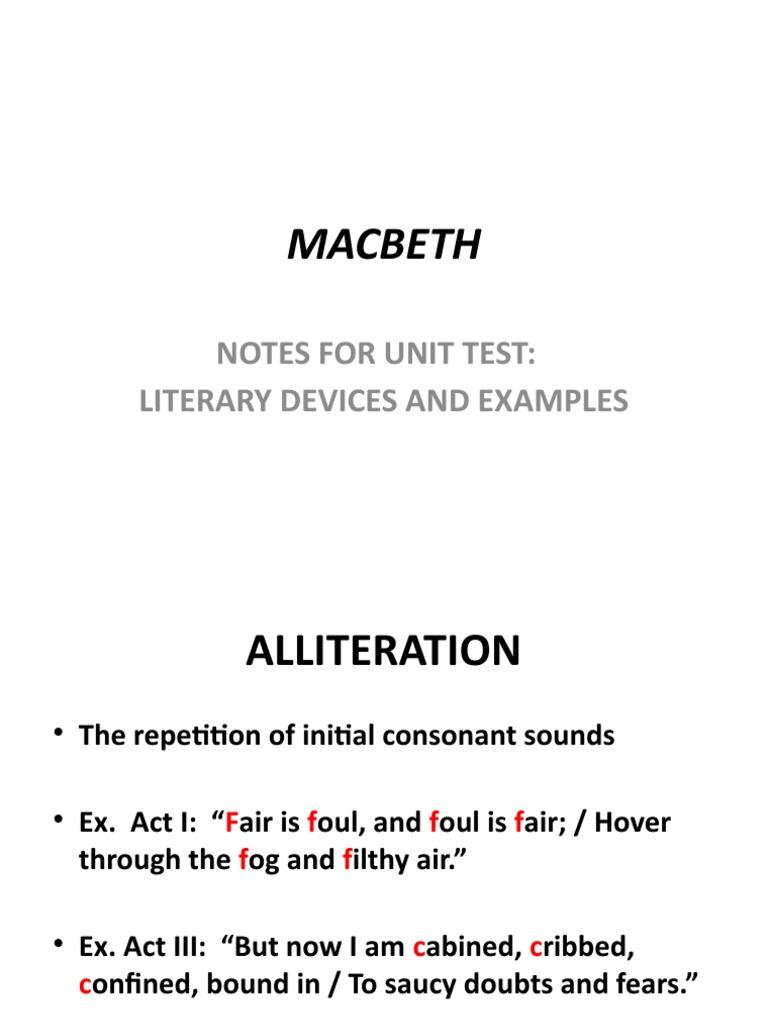 Macbeth Literary Devices Guide | PDF | Macbeth
